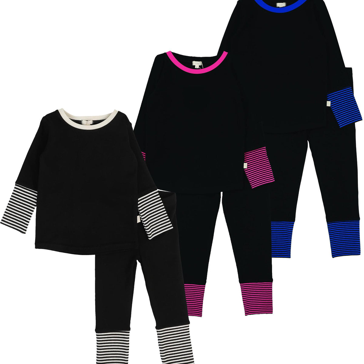 Lil Legs Loungewear Collection Boys Girls Striped Cuff Cotton Pajamas ...