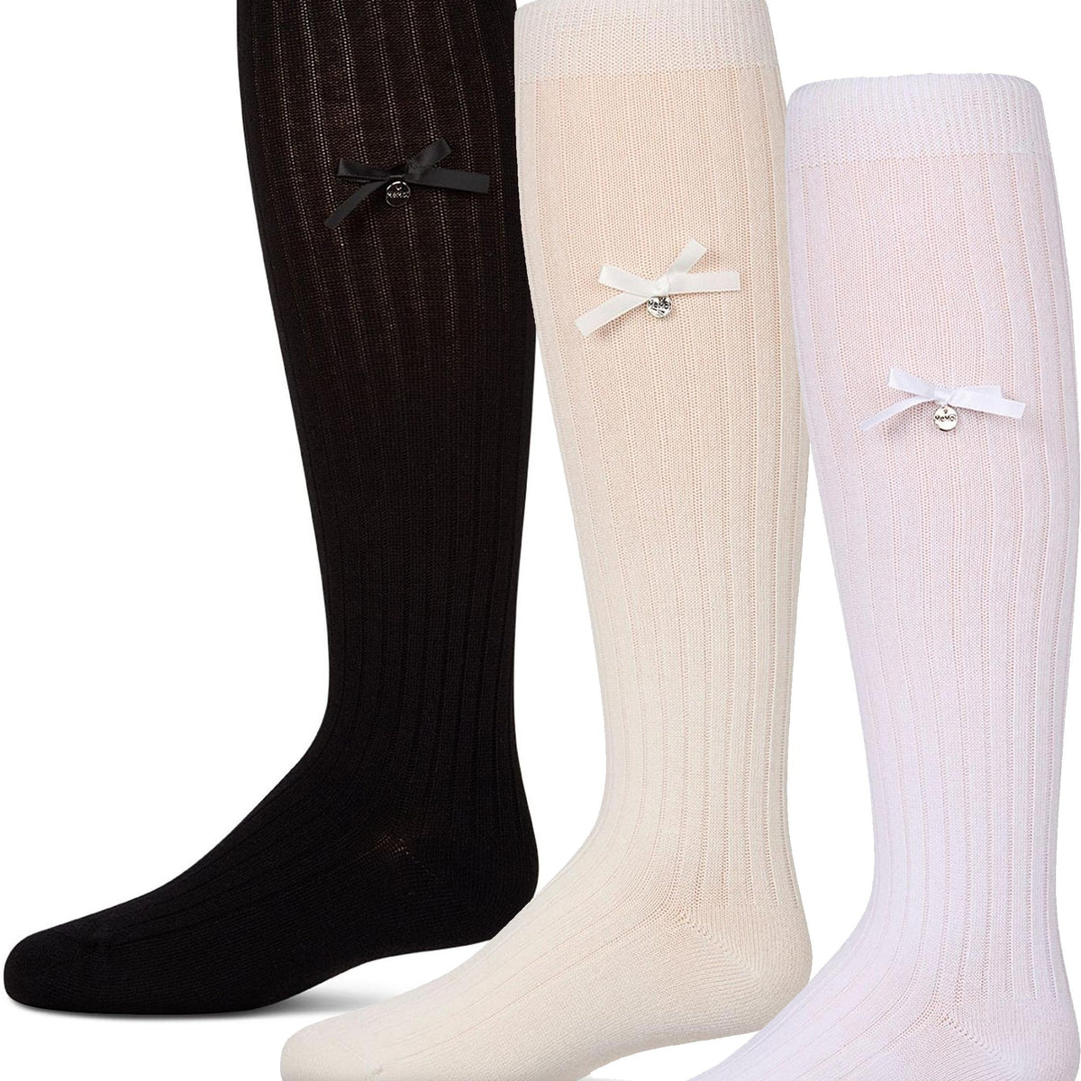 Memoi Girls Fancy Logo Bow Knee Socks - MKF-7214 – ShirtStop