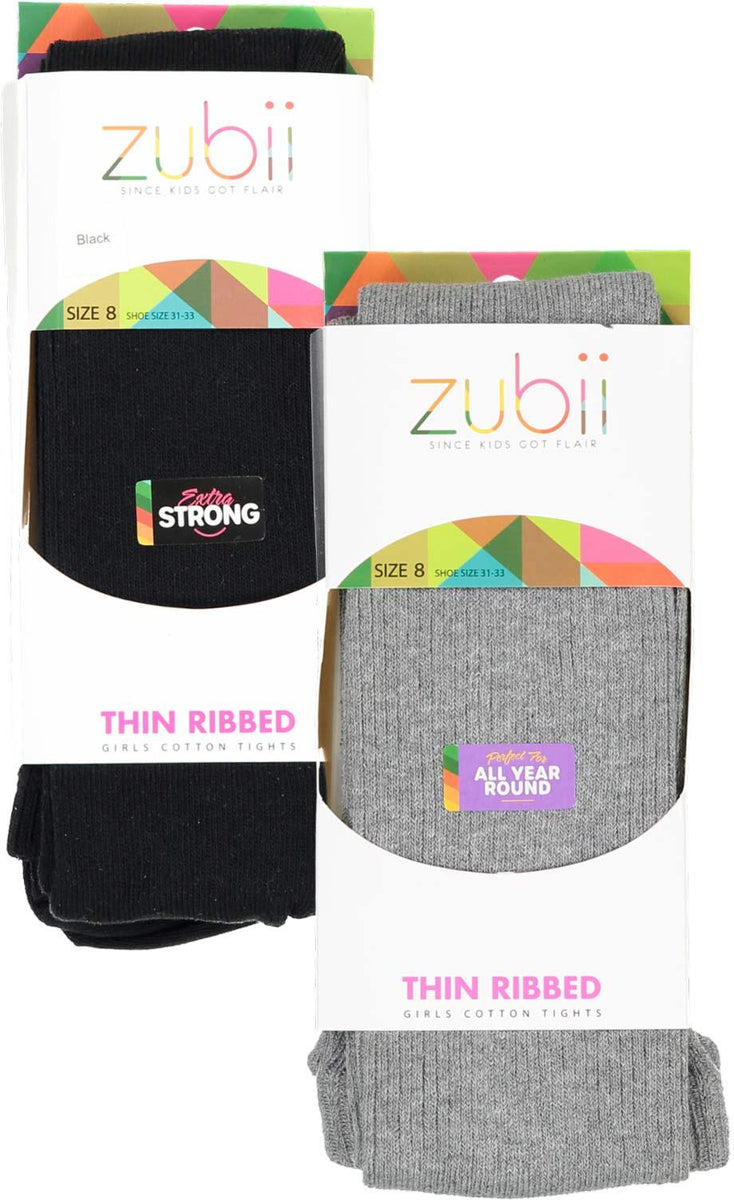 Zubii Girls Thin Ribbed Cotton Tights - 150 – ShirtStop