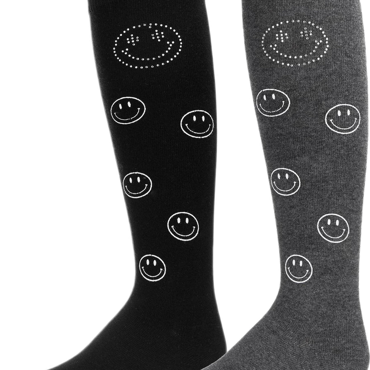 Memoi Girls Jeweled Smiley Face Knee High Socks - MKF-7074 – ShirtStop
